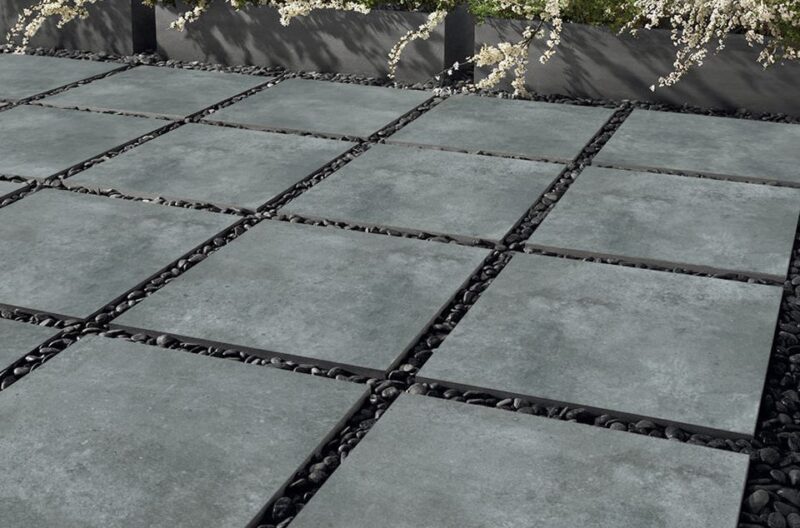 Qua Terrassenfliesen Luna 60x60x2 cm mid grey matt